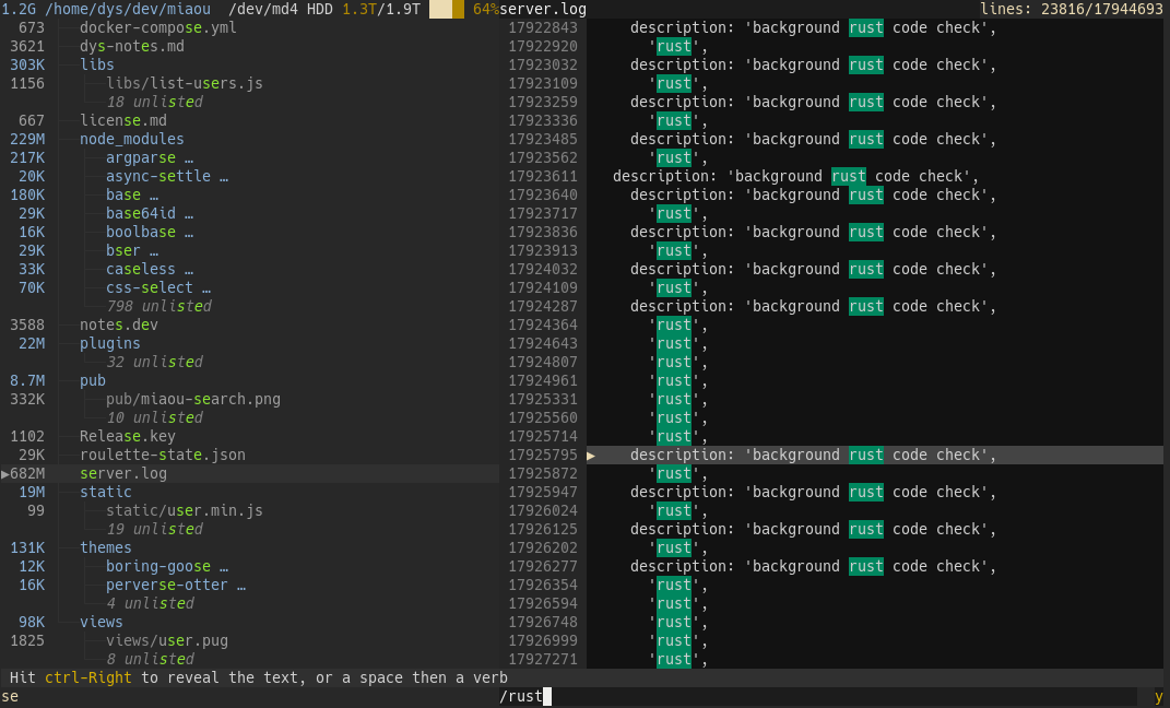 recommended TUI libraries for viewing lots of text? : r/rust
